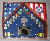 2 Flag Military Shadow Box by Topnotch Woodworks