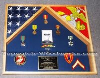 2 Flag Military Shadow Box by Topnotch Woodworks