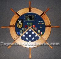Ship Wheel Shadow Box with Walnut Inlays by Topnotch Woodworks