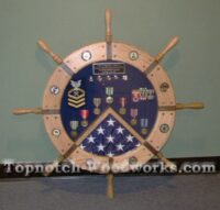 Ship Wheel Shadow Box with Walnut Inlays by Topnotch Woodworks