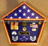 2 Flag Military Shadow Box (Large) by Topnotch Woodworks