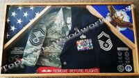 2 Flag Military Shadow Box (Large) by Topnotch Woodworks