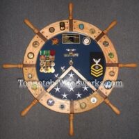 Ship Wheel Shadow Box with Walnut Inlays by Topnotch Woodworks