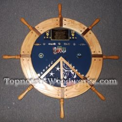 Ship Wheel Shadow Box with Walnut Inlays by Topnotch Woodworks