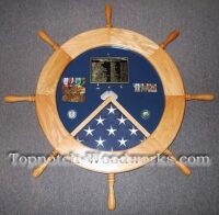 Ship Wheel Shadow Box with Walnut Inlays by Topnotch Woodworks