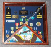 2 Flag Military Shadow Box (Large) by Topnotch Woodworks