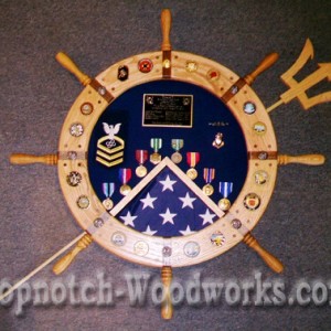 Ship Wheel Shadow Box with Walnut Inlays by Topnotch Woodworks
